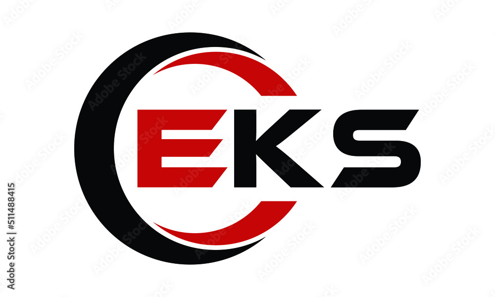EKS three letter swoosh logo design vector template | monogram logo ...