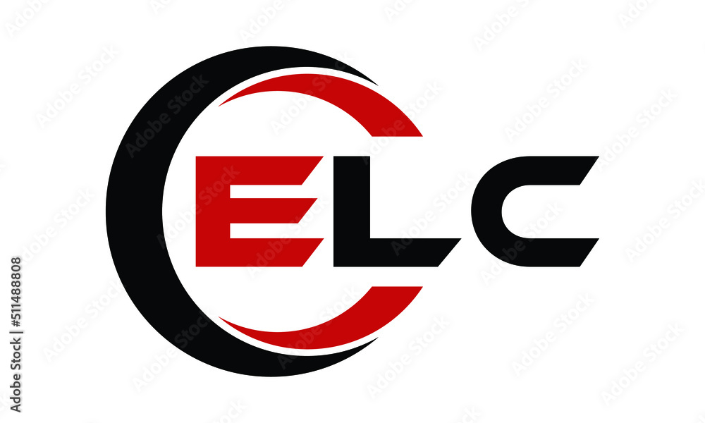 ELC three letter swoosh logo design vector template | monogram logo ...