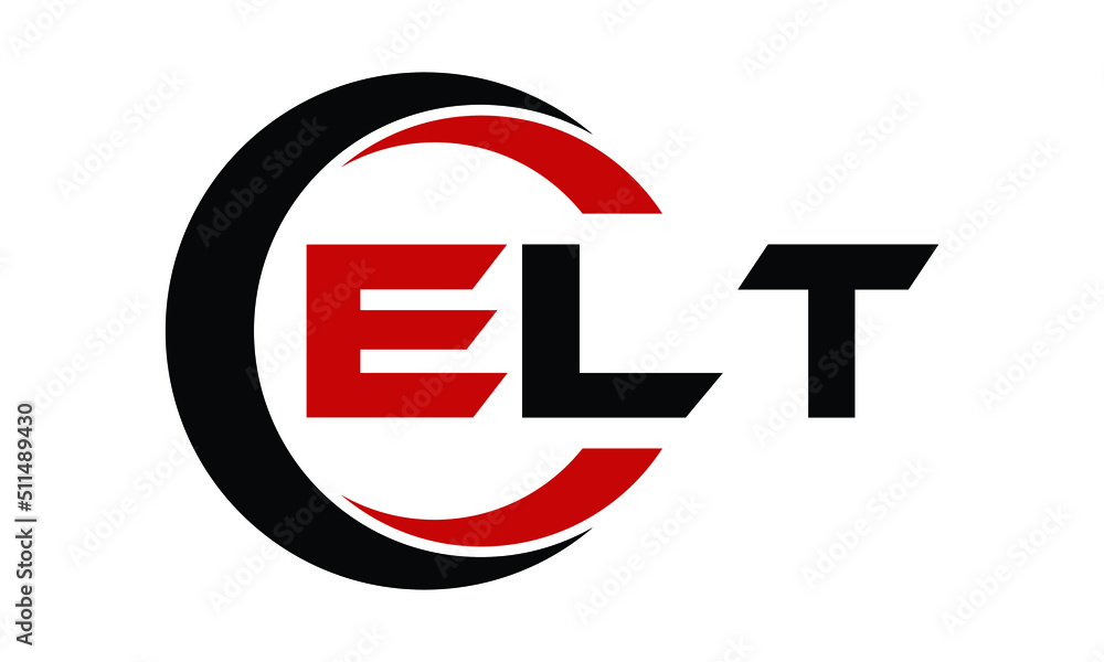 ELT three letter swoosh logo design vector template | monogram logo ...