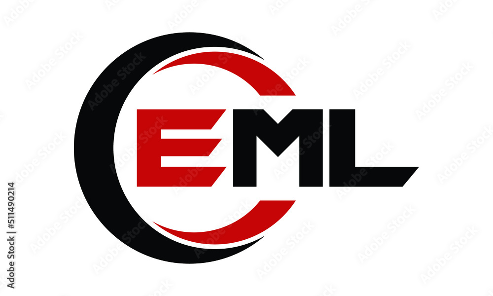 EML three letter swoosh logo design vector template | monogram logo ...