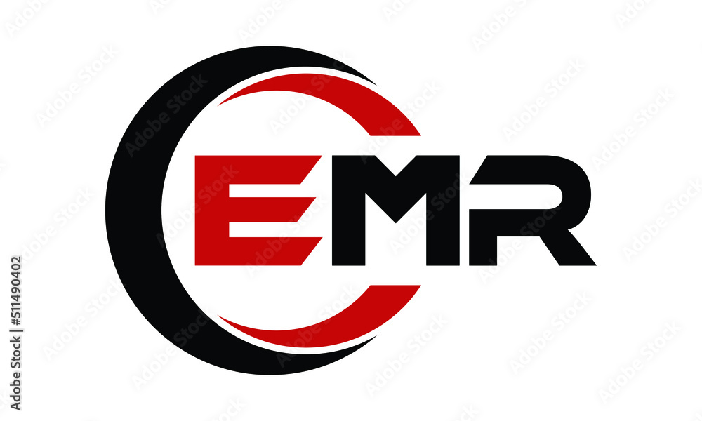 EMR three letter swoosh logo design vector template | monogram logo ...