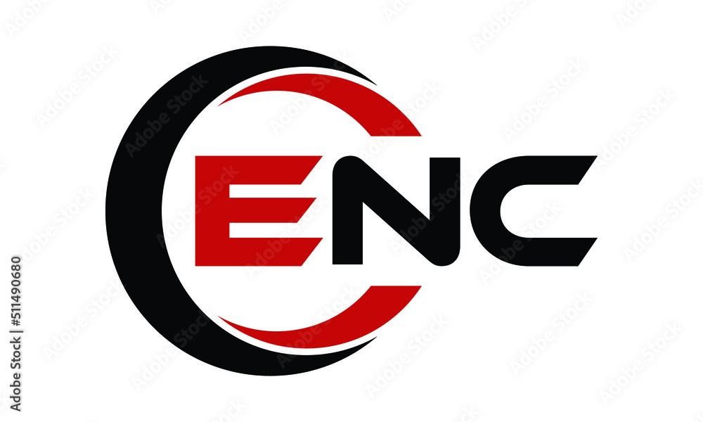 ENC three letter swoosh logo design vector template | monogram logo ...