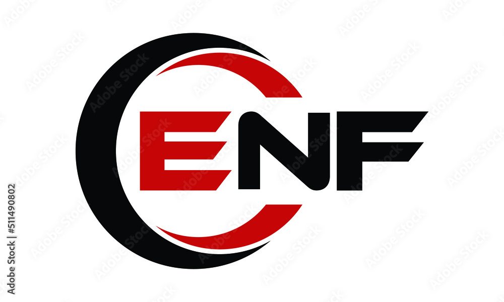 ENF three letter swoosh logo design vector template | monogram logo ...