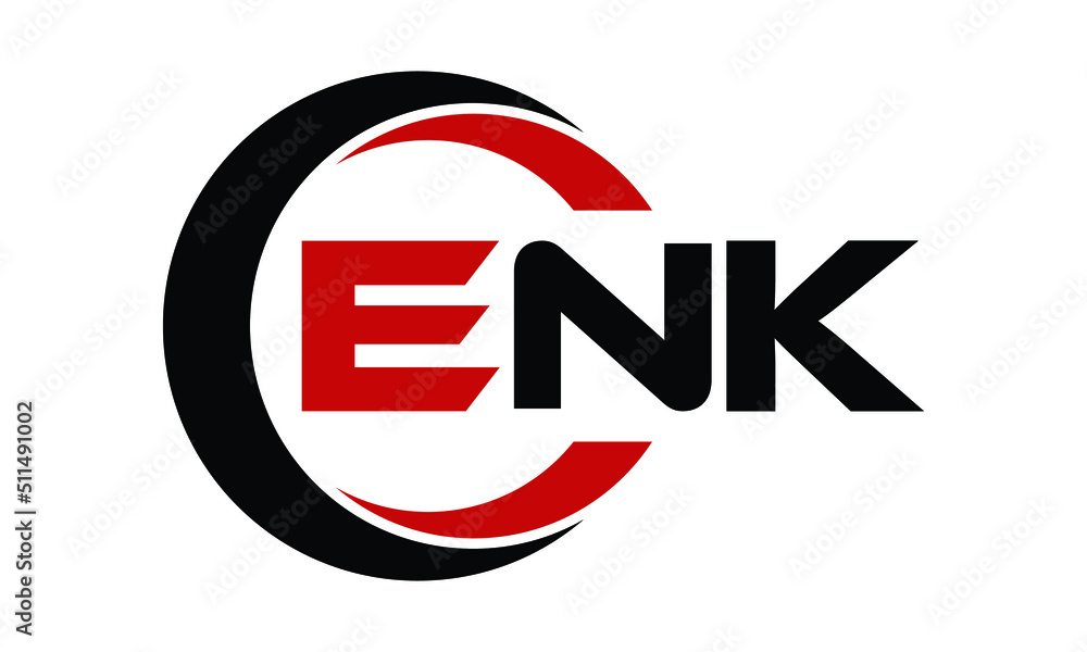 ENK three letter swoosh logo design vector template | monogram logo ...