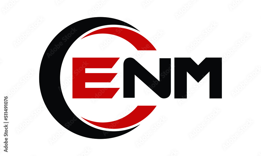ENM three letter swoosh logo design vector template | monogram logo ...