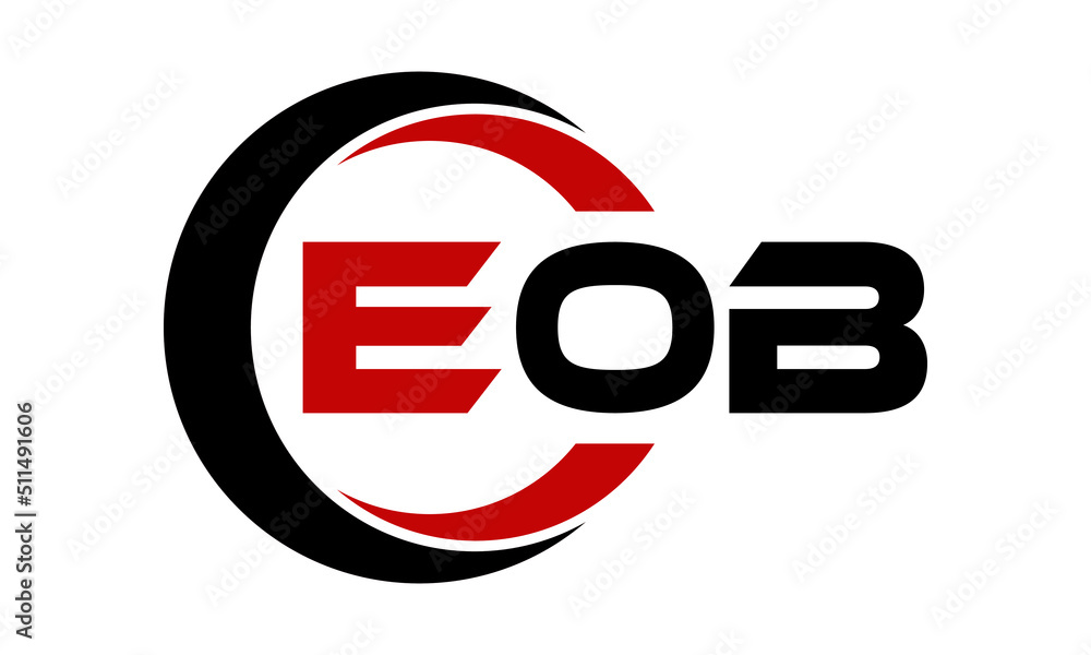 EOB three letter swoosh logo design vector template | monogram logo ...