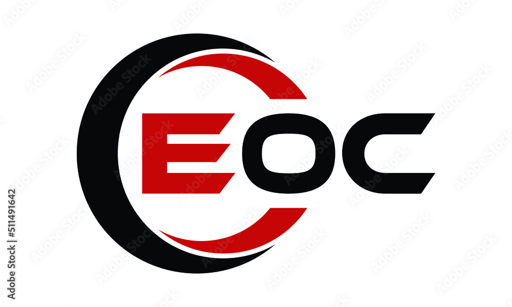 EOC three letter swoosh logo design vector template | monogram logo ...