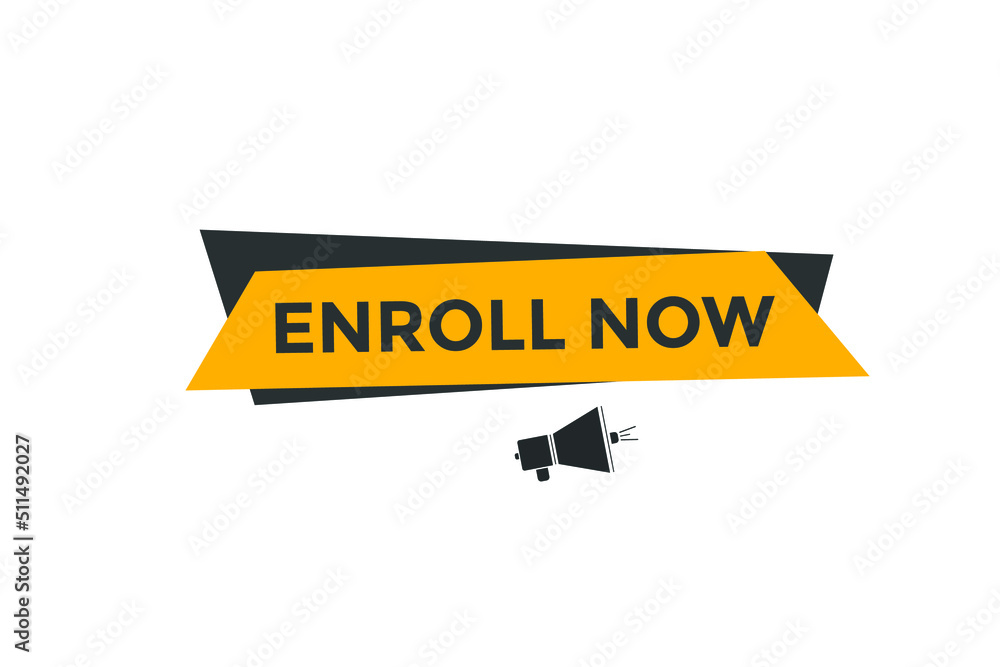 Enroll now text button. Web button template Enroll now Stock Vector ...