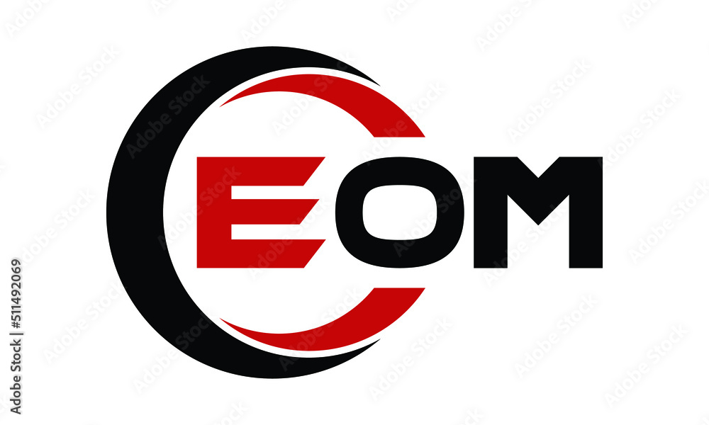 EOM three letter swoosh logo design vector template | monogram logo ...