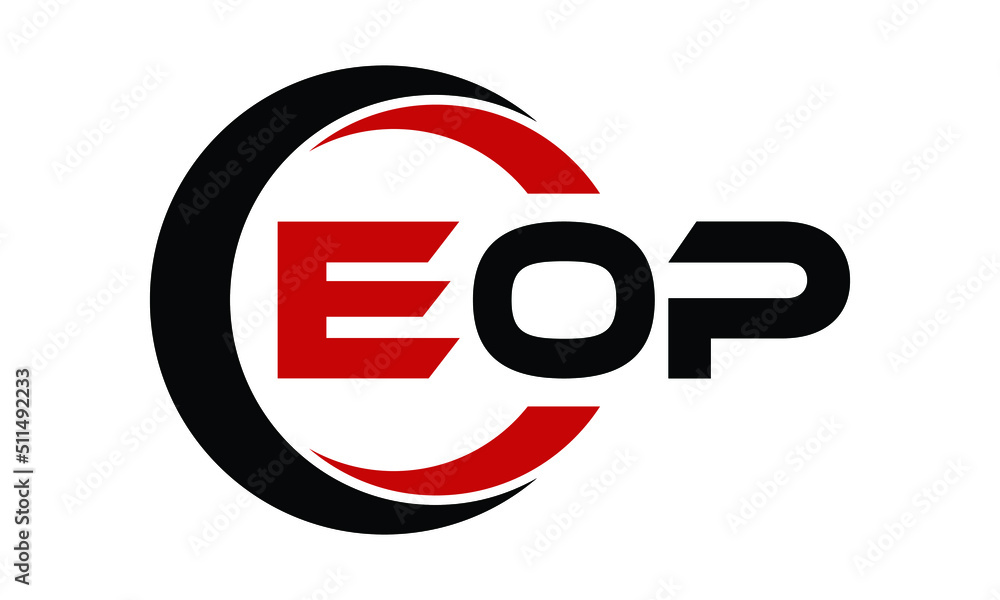 EOP three letter swoosh logo design vector template | monogram logo ...