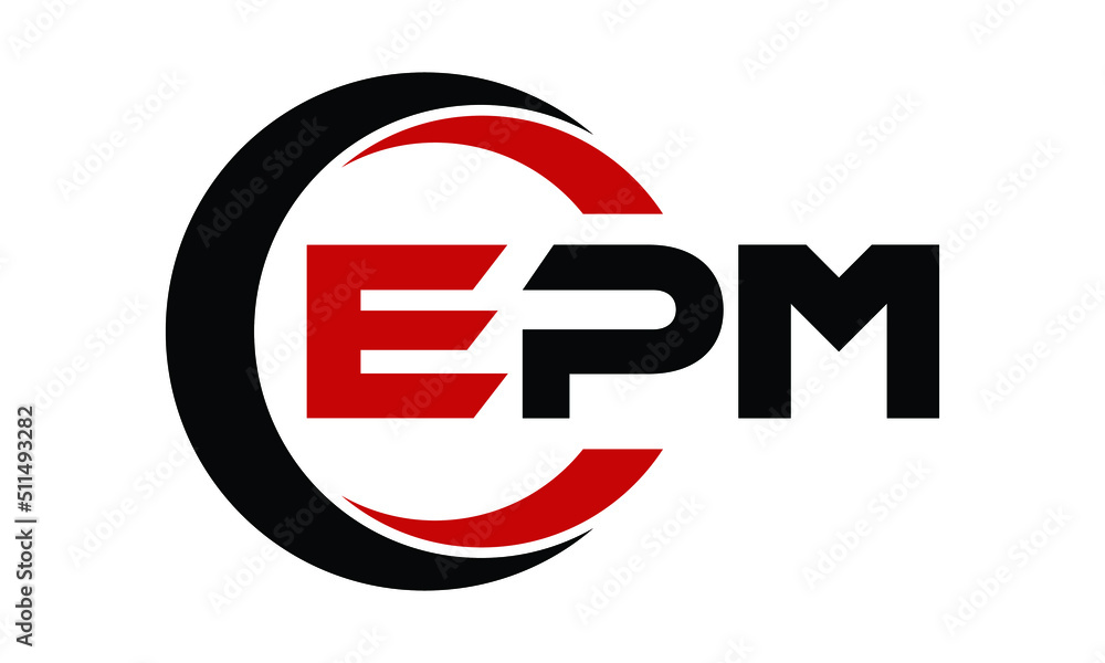 EPM three letter swoosh logo design vector template | monogram logo ...