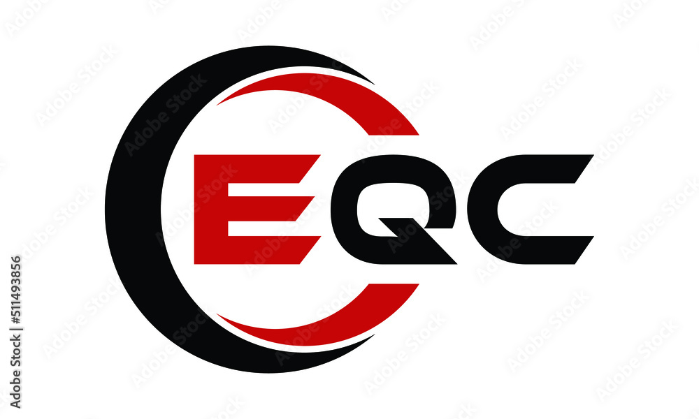 EQC three letter swoosh logo design vector template | monogram logo ...