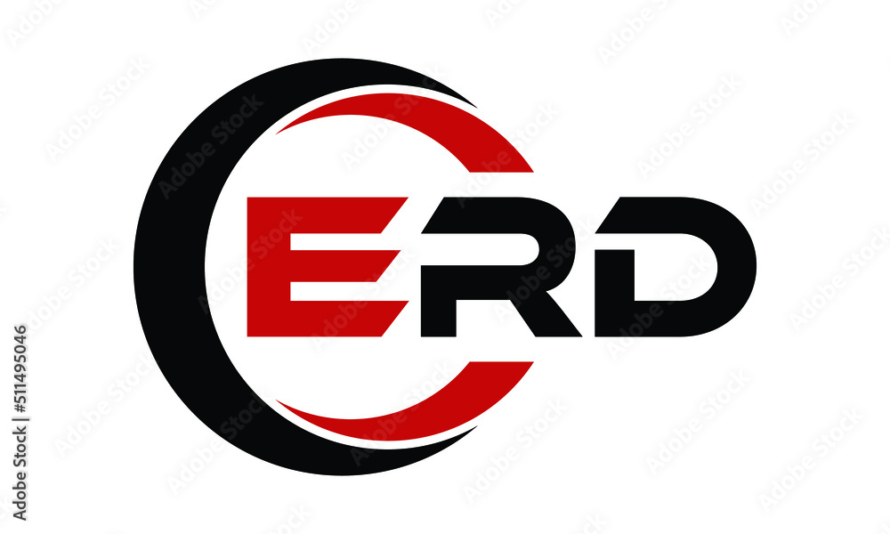 ERD three letter swoosh logo design vector template | monogram logo ...