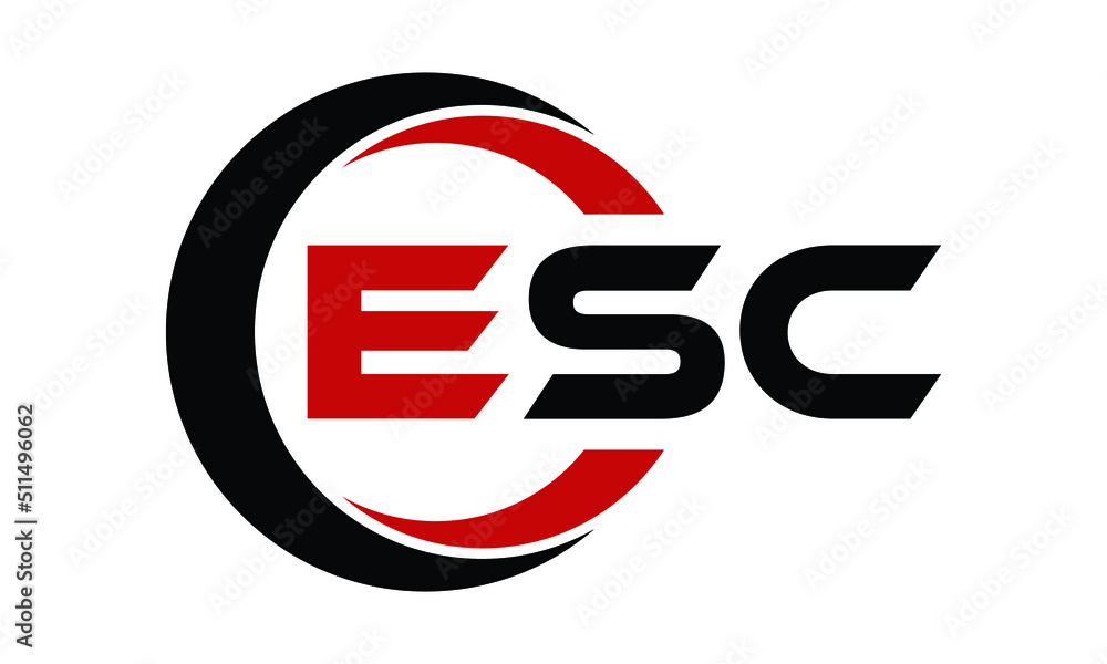 ESC three letter swoosh logo design vector template | monogram logo ...