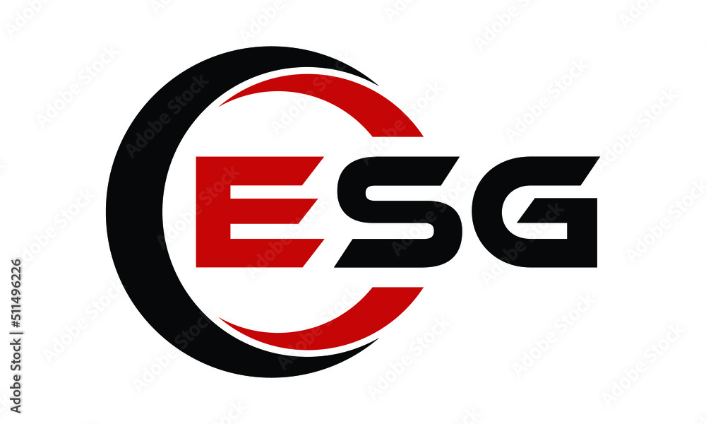 ESG three letter swoosh logo design vector template | monogram logo ...
