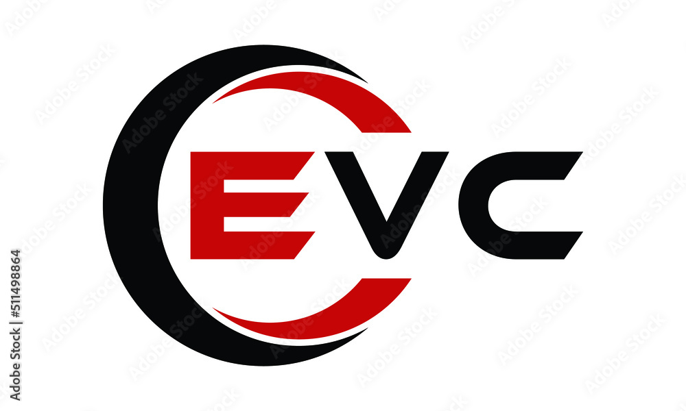 EVC three letter swoosh logo design vector template | monogram logo ...