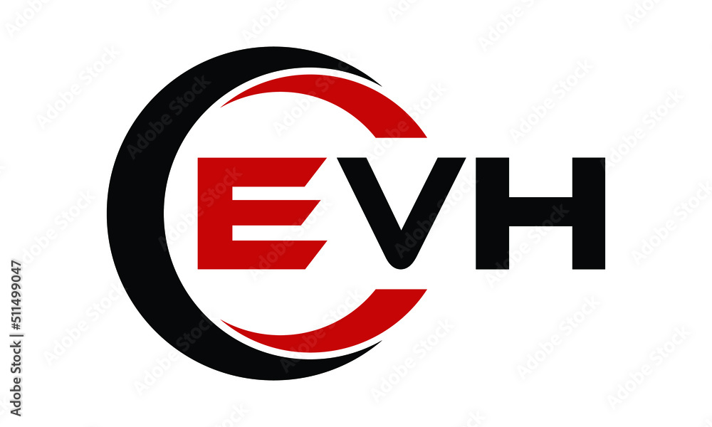 EVH three letter swoosh logo design vector template | monogram logo ...