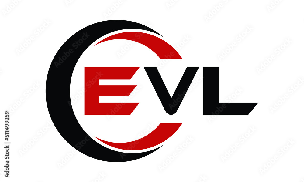 EVL three letter swoosh logo design vector template | monogram logo ...