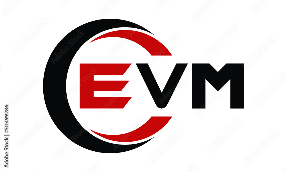 Vecteur Stock EVM three letter swoosh logo design vector template ...