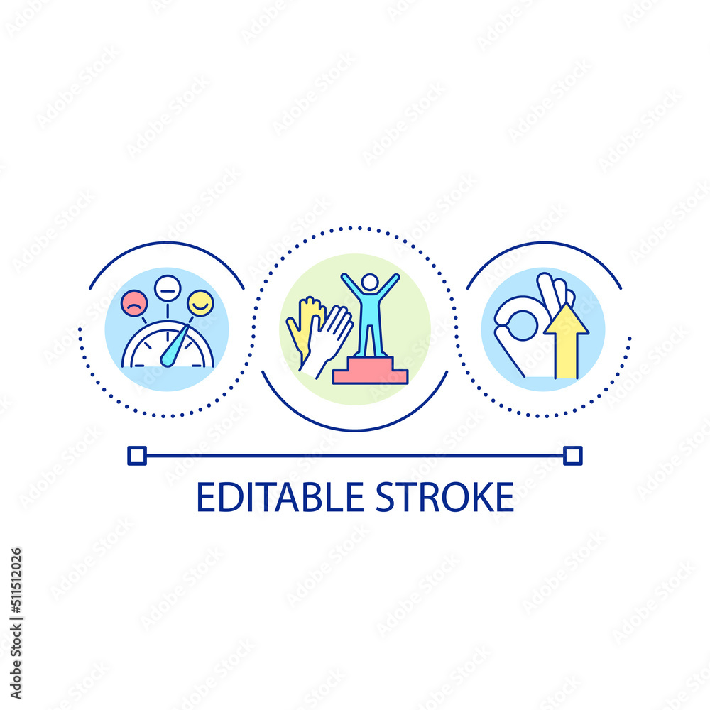 Praising students loop concept icon. Reinforcing good behavior ...