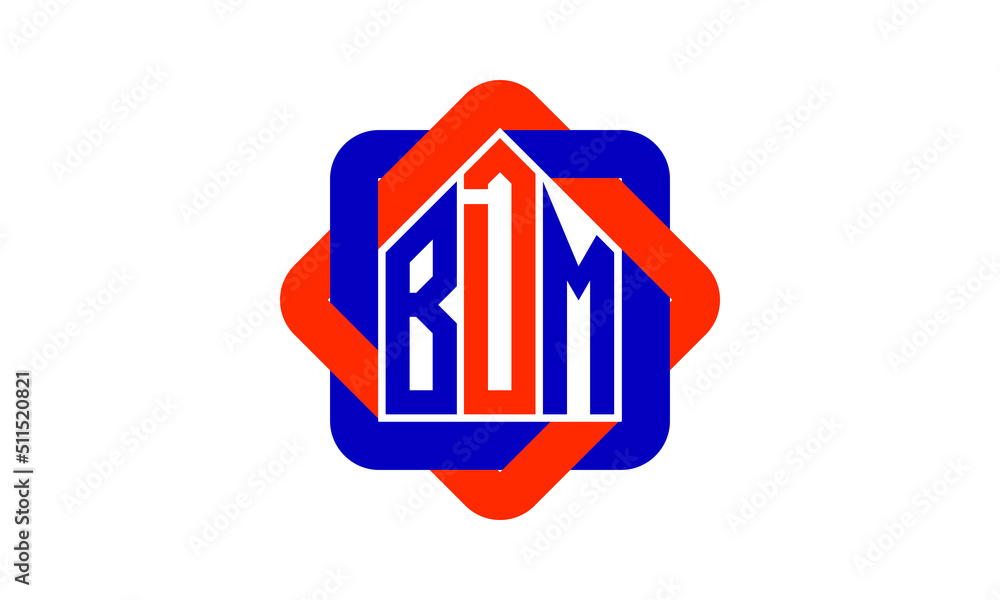 BDM three letter real estate logo with home icon logo design vector ...