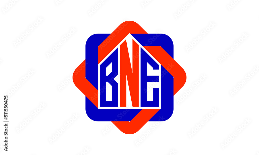 BNE three letter real estate logo with home icon logo design vector ...