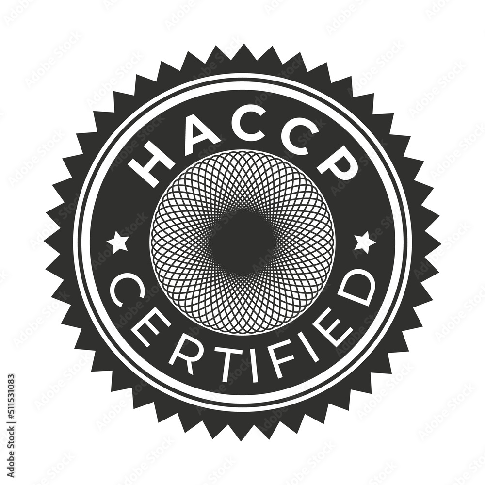 HACCP stamp. Hazard analysis critical control points icon. Vector logo ...