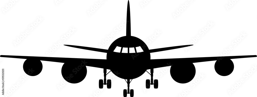 Airplane front view clipart Stock Illustration | Adobe Stock