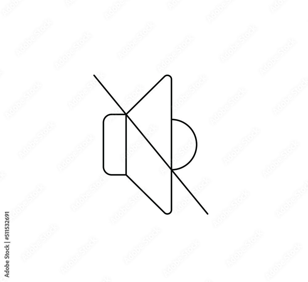 Vector isolated crossed out speaker colorless black and white contour ...