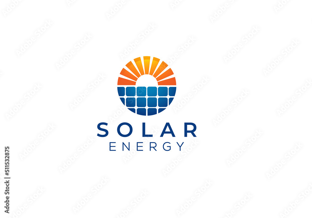renewable solar energy logo concept Stock Vector | Adobe Stock