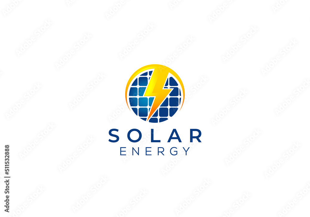 Solar Energy Power Logo Stock Vector | Adobe Stock