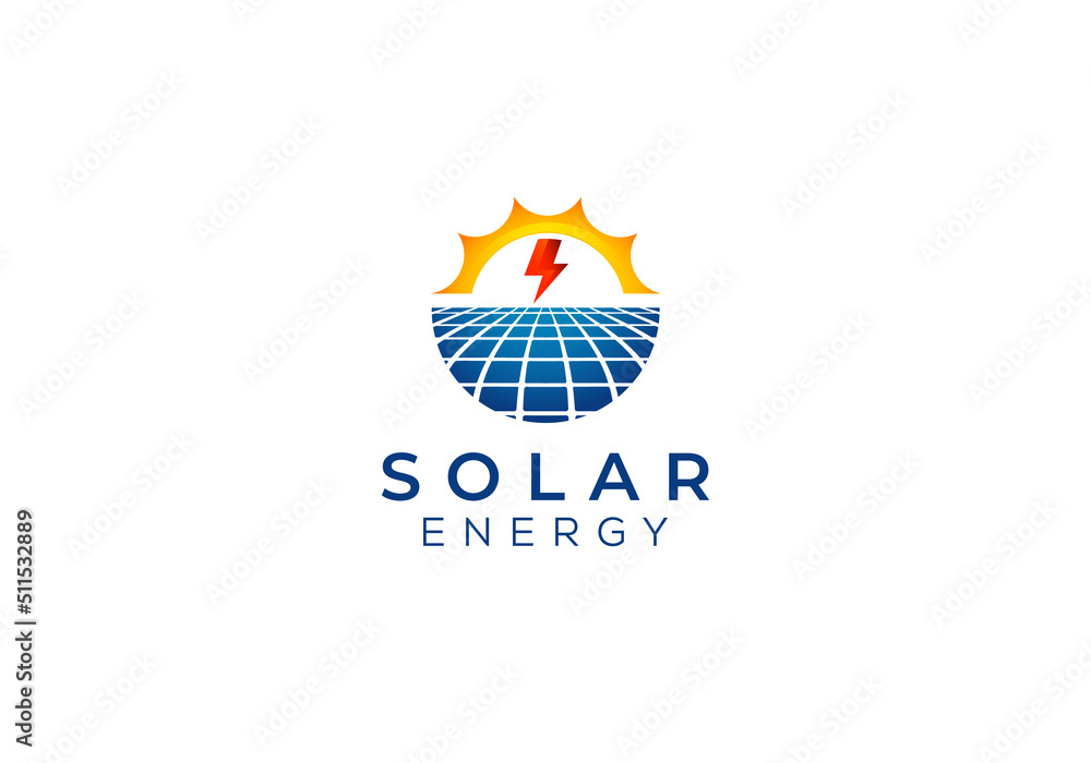 solar energy logo power of sunlight Stock Vector | Adobe Stock