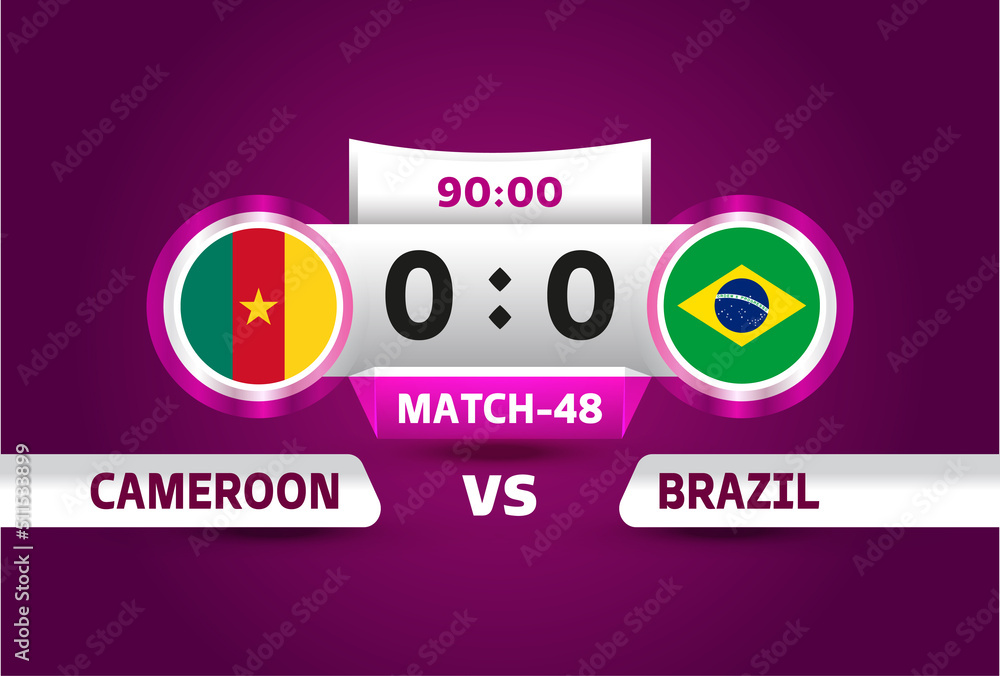 Cameroon vs Brazil, world Football 2022, Group G. World Football ...
