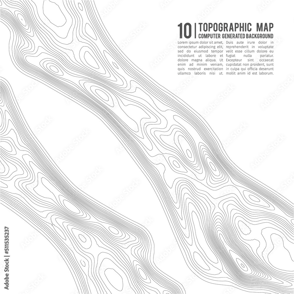 Topographic map contour background. Topo map with elevation. Contour ...