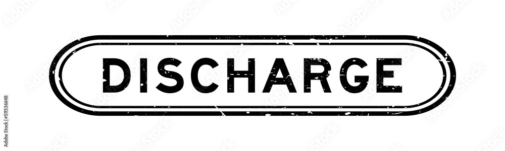 Grunge black discharge word rubber seal stamp on white background Stock ...