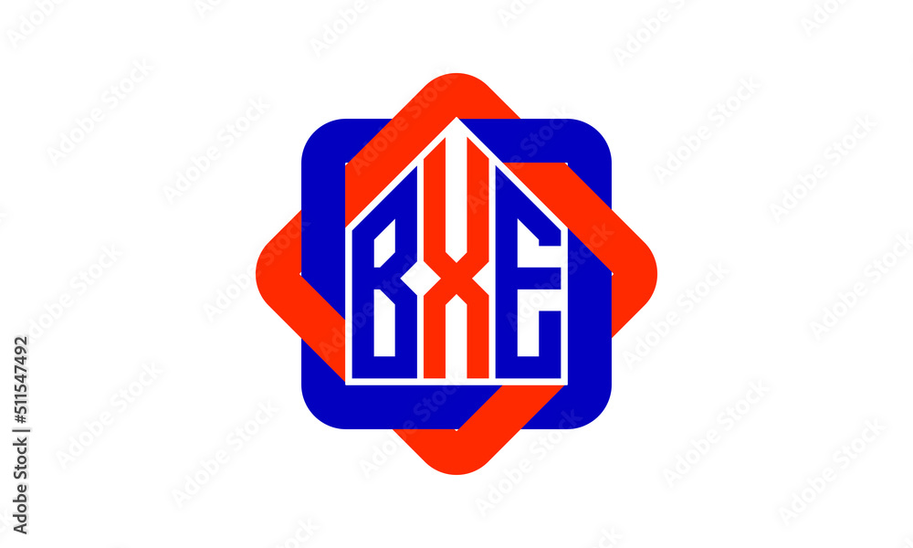 BXE three letter real estate logo with home icon logo design vector ...