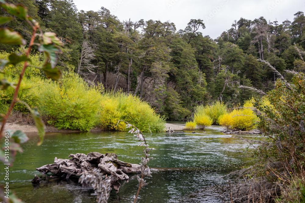 View of the Ruca Malén River that crosses the section of Route 40 that ...