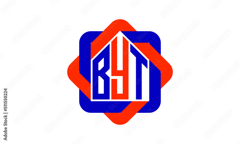 BYT three letter real estate logo with home icon logo design vector ...