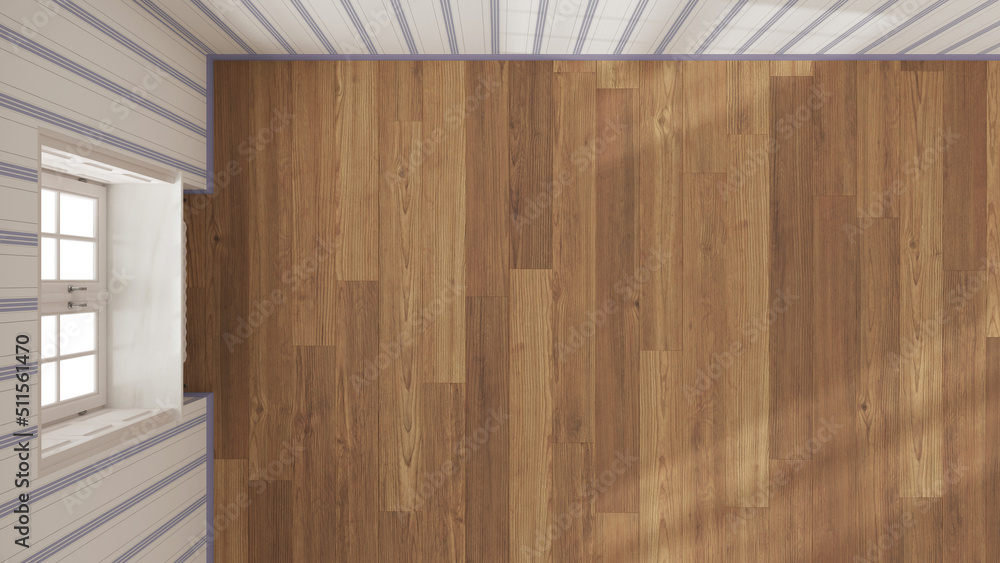 Empty room interior design in white and purple tones, open space with ...