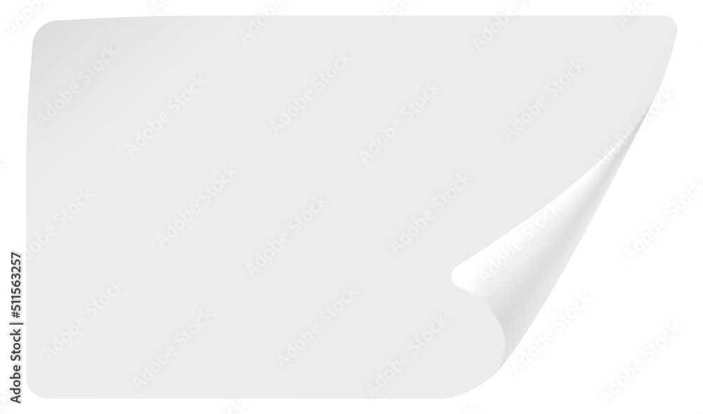 Blank curled corner note mockup. Realistic promo banner Stock Vector ...