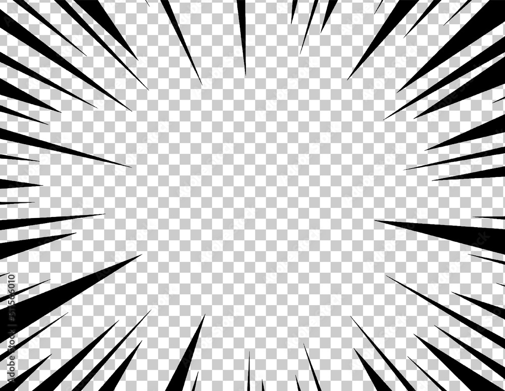 Comic book explosion effect on transparent background. High speed ...