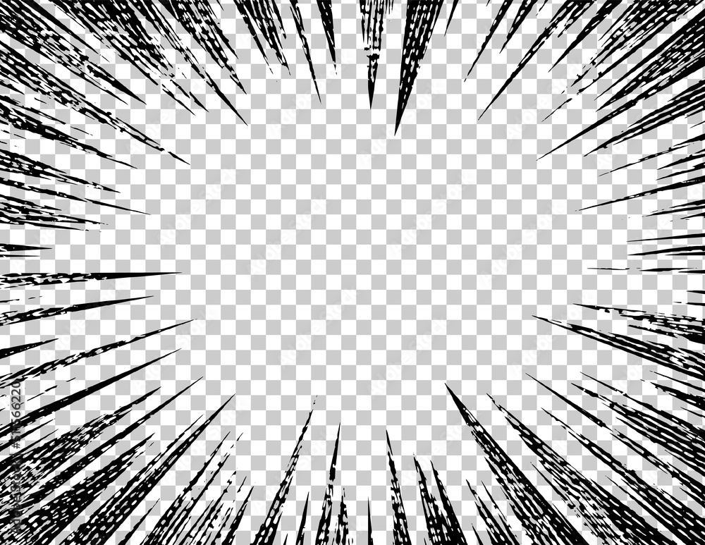 Comic book explosion effect on transparent background. High speed ...