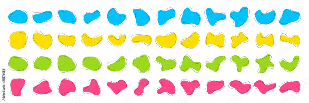 Blob round shapes set. Abstract liquid color elements collection ...