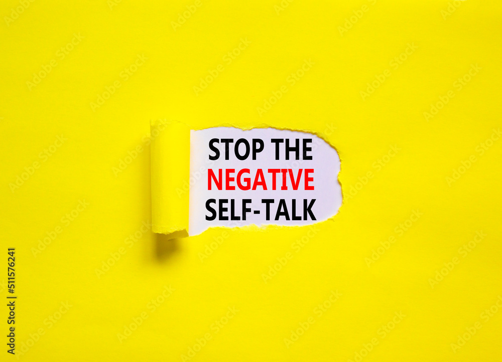 Stop negative self-talk symbol. Concept words Stop the negative self ...