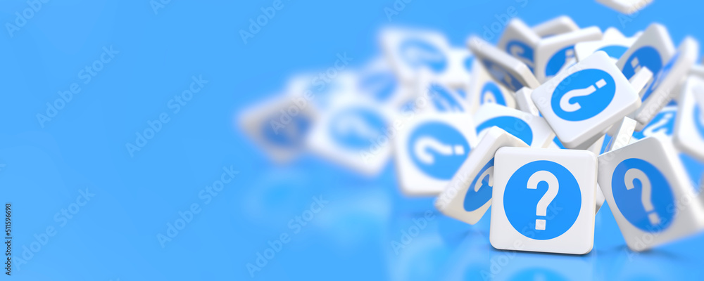 Blue Question mark app symbols on blue background Stock Illustration ...