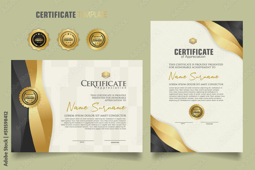 Luxury certificate template with dynamic effect and modern pattern ...