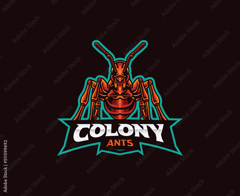 Ant mascot logo design Stock Vector | Adobe Stock