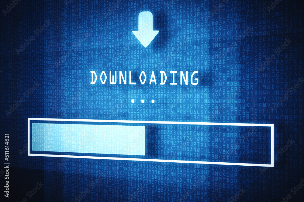 Good news... Halfway there. Shot of an internet file download in ...