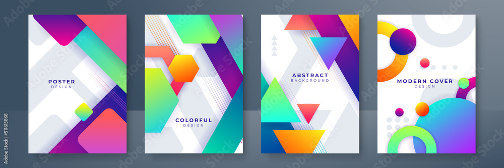 Minimal modern cover background design. Dynamic colorful gradients ...