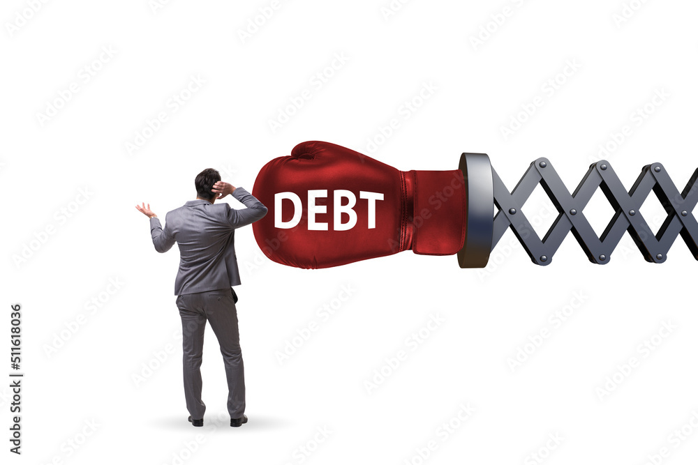 Loan and debt concept with businessman Stock Photo | Adobe Stock